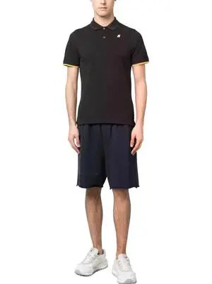 K-WAY Logo Patch Polo Shirt - Black