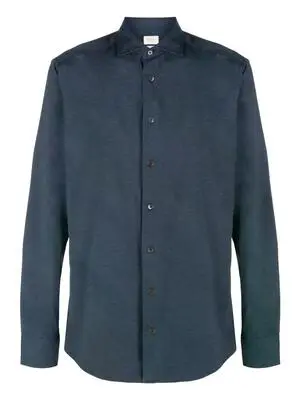 TRAIANO MILANO Ribbed Longsleeved Shirt - Blue