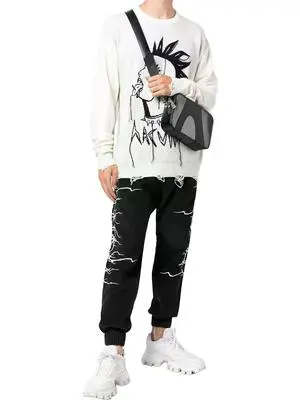 HACULLA. Fallen Angel Print Trackpants - Black
