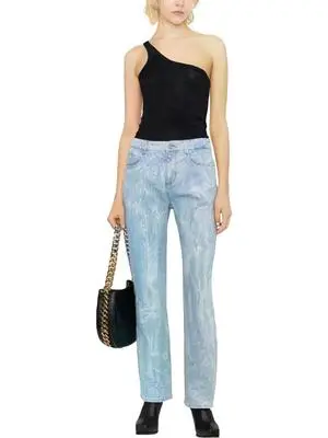 Stella McCartney Crinkle-effect Straight-leg Jeans - Blue