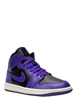 JORDAN 1 Mid Purple Sneakers - Black