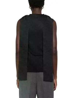 TOTEME Sleeveless Top With Scarf Detailing Grey