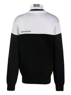 VTMNTS Colour-block Number Print Roll Neck Jumper - Black