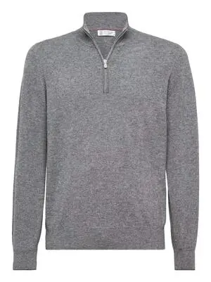 Brunello Cucinelli Zip-fastening Cashmere Sweater - Grey