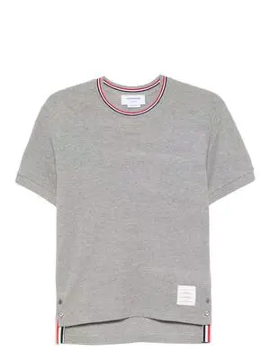 Thom Browne Rwb-stripe Cotton T-shirt - Grey