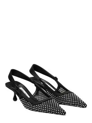 JIMMY CHOO Amel 50mm Crystal-embellished Slingback Pumps - Black