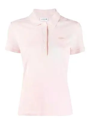 Lacoste Logo-appliqué Cotton Polo Shirt - Pink
