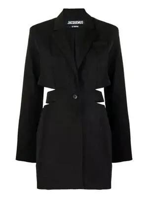 Jacquemus Horizontal Rope Mini Blazer Dress - Black