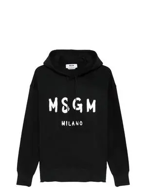 MSGM Logo-print Hoodie - Black