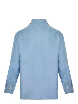 FINAMORE 1925 Cutaway Collar Shirt - Blue