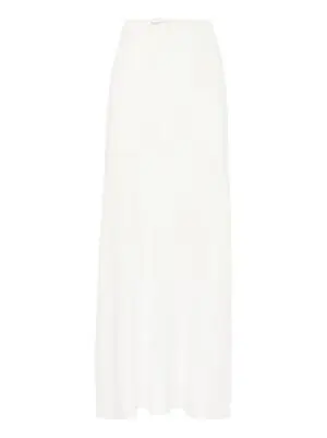 Brunello Cucinelli Maxi Skirt With Side Slits - White