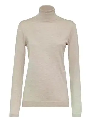 Brunello Cucinelli Roll Neck Knit Jumper - Neutrals