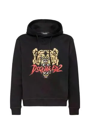 Dsquared2 Bear Logo Hoodie - Black