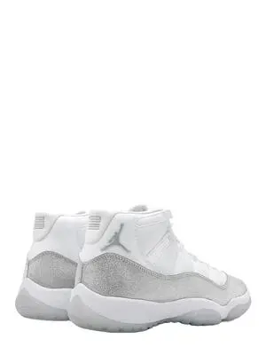 JORDAN Air Jordan 11 Retro "Metallic Silver" High Top Sneakers White