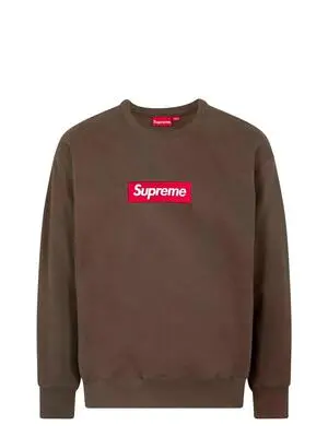 Supreme Box Logo Crewneck Sweatshirt - Brown