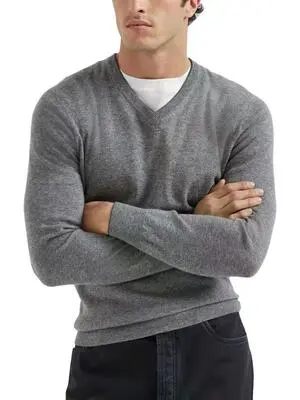 Brunello Cucinelli V-neck Sweater - Grey