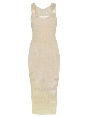 Patrizia Pepe Lurex Midi Dress - Gold