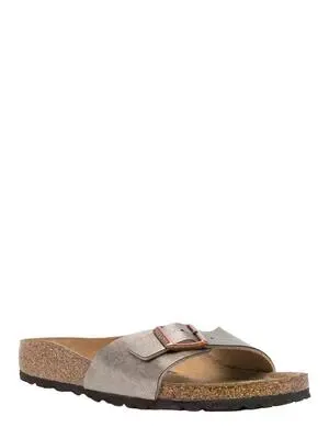 BIRKENSTOCK Madrid Metallic-effect Leather Sandals - Grey