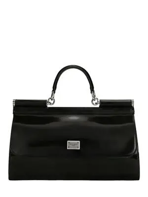 Dolce & Gabbana Dolce & Gabbana Kim Sicily Leather Tote Bag Black