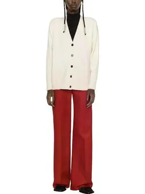 JIL SANDER V-neck Wool Cardigan - Neutrals