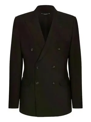Dolce & Gabbana Double-breasted Linen Blazer - Brown