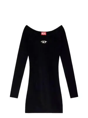 DIESEL® M-vera Ribbed Mini Dress - Black