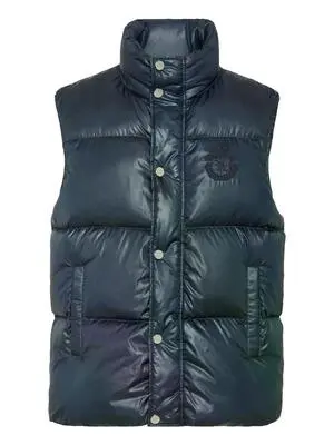 BILLIONAIRE Logo-embroidered Padded Gilet - Blue