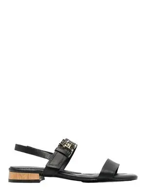 TOMMY HILFIGER Tommy Hilfiger Logo Buckle Leather Slingback Sandals