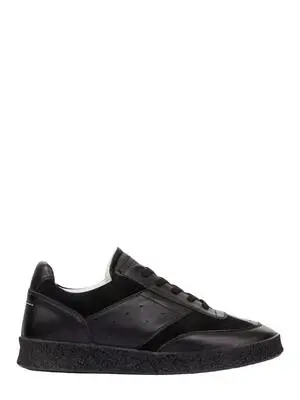 MAISON MARGIELA Leather Lace-up Sneakers - Black