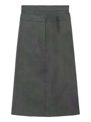 SHUSHU/TONG Layered-details Midi Skirt - Grey