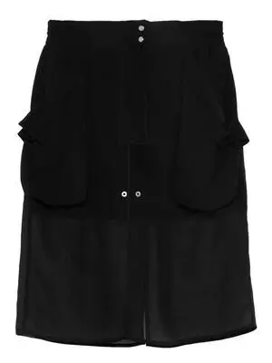 Pinko Sheer Panels Midi Skirt - Black
