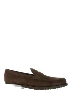 TOD'S Suede Slip-on Loafers - Brown
