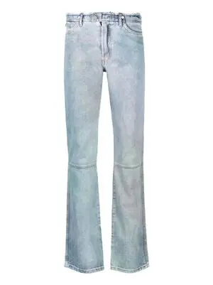 Natasha Zinko Light Wash Frayed Detail Straight Leg Jeans - Blue