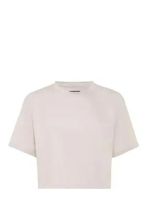 PLEIN SPORT Cropped Crew-neck T-shirt - Grey