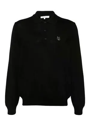 Maison Kitsuné Fox-motif Polo Shirt - Black