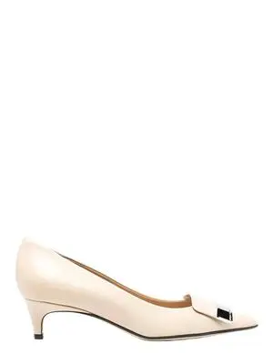 SERGIO ROSSI Sr1 Plaque-embellished Pumps - Neutrals