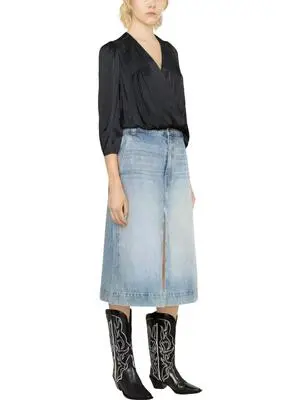 Zadig&Voltaire Draped V-neck Blouse - Black