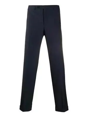 Canali Slim Tailored Wool Trousers - Blue