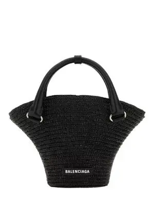 BALENCIAGA Balenciaga Mini Braided Raffia Tote Bag