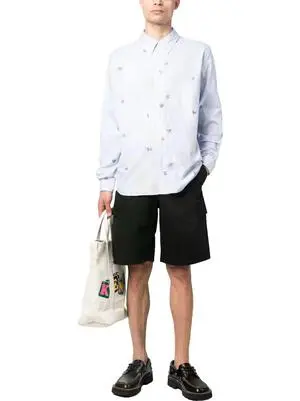 Kenzo Logo-patch Cotton Cargo Shorts - Black