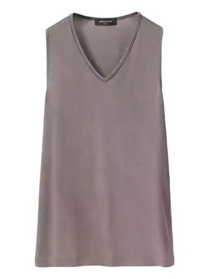 Fabiana Filippi Sleeveless V-neck Top - Grey