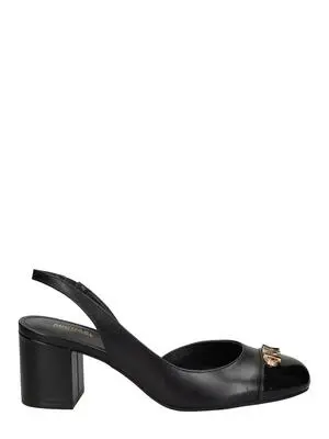 Michael Kors Leather Block Heel Pumps - Black