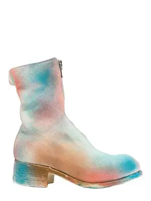 Guidi Spray-paint Effect Ankle Boots - Blue