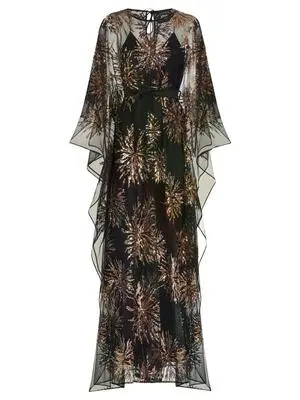 TALLER MARMO Taller Marmo Black Sequin Embellished Maxi Dress