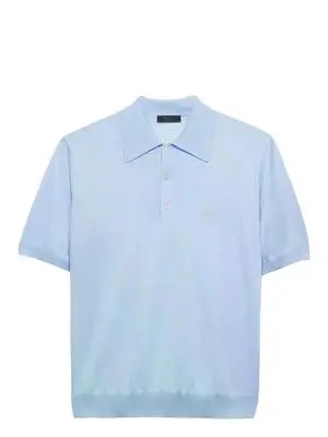 Prada Fine Wool Polo Shirt - Blue