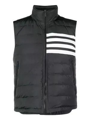 Thom Browne Padded Gilet With Striped Detailing - Grey