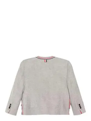 Thom Browne Flannel Cropped Jacket - Grey