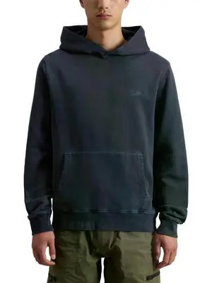 Woolrich Logo-embroidered Cotton Hoodie - Blue