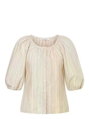 Philosophy Di Lorenzo Serafini Striped Cotton Blouse - Neutrals