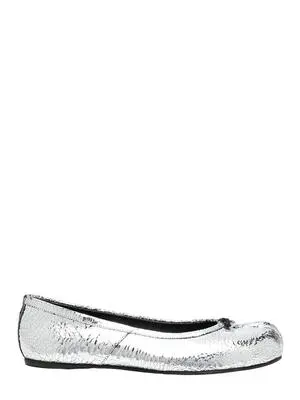 MAISON MARGIELA Tabi Ballerina Shoes In Mirror Effect Leather - Silver